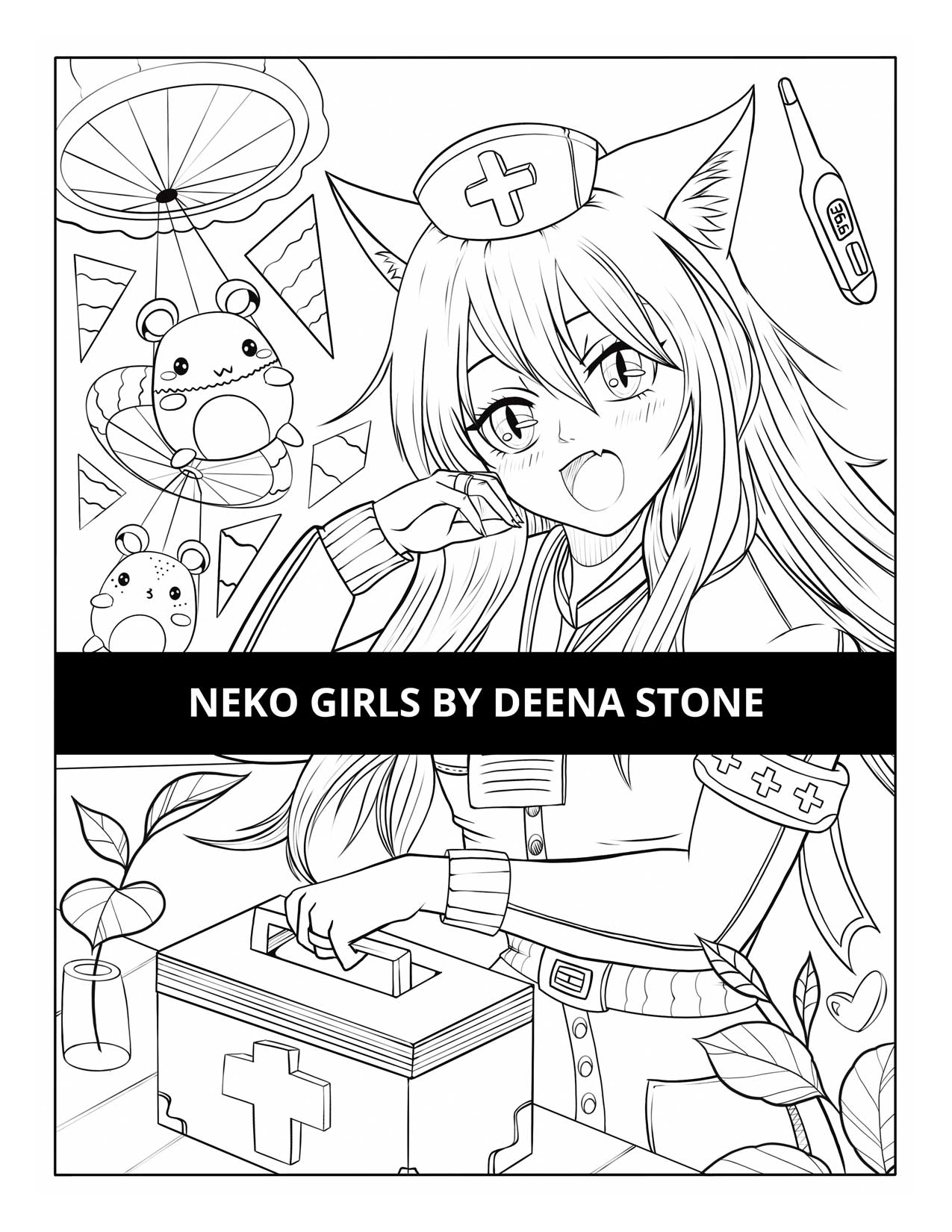 Neko Girls Coloring Book - Deena Stone