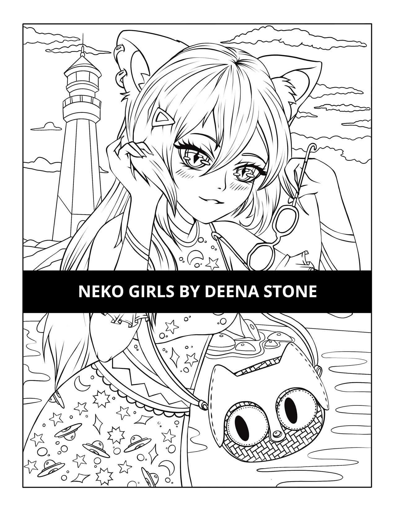 Neko Girls Coloring Book - Deena Stone