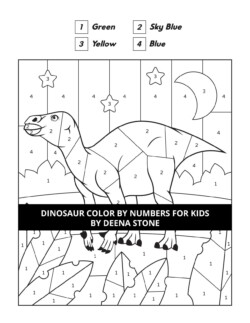 Dinosaur Color By Numbers For Kids - Deena Stone