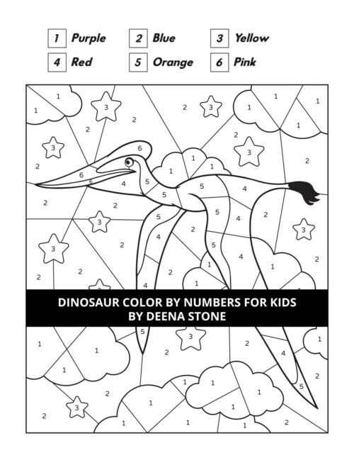 Dinosaur Color By Numbers For Kids - Deena Stone