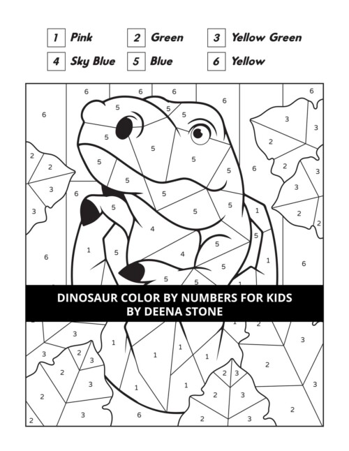 Dinosaur Color By Numbers For Kids - Deena Stone