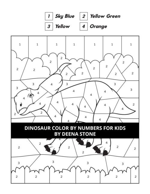 Dinosaur Color By Numbers For Kids - Deena Stone
