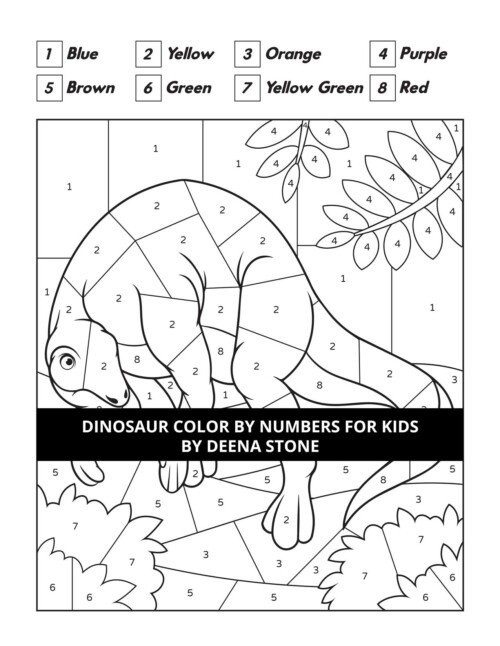 Dinosaur Color By Numbers For Kids - Deena Stone