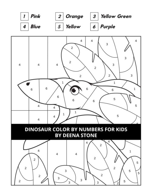 Dinosaur Color By Numbers For Kids - Deena Stone