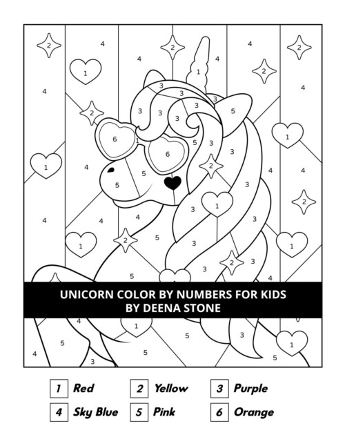 Unicorn Color By Numbers For Kids - Deena Stone