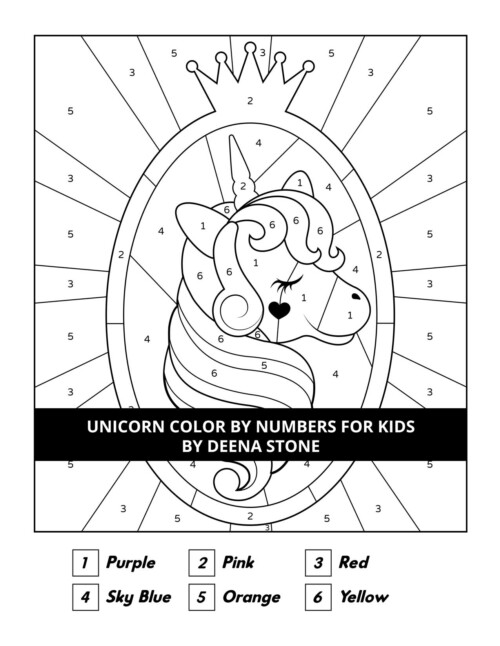 Unicorn Color By Numbers For Kids - Deena Stone