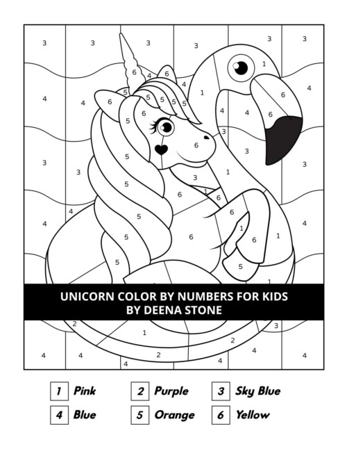 Unicorn Color By Numbers For Kids - Deena Stone