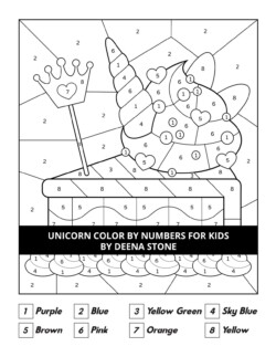 Unicorn Color By Numbers For Kids - Deena Stone