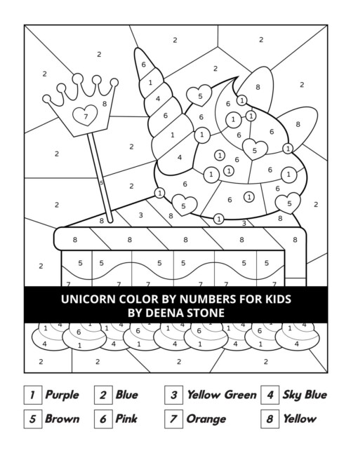 Unicorn Color By Numbers For Kids - Deena Stone