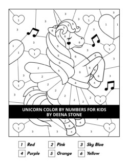 Unicorn Color By Numbers For Kids - Deena Stone