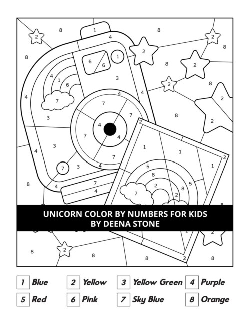Unicorn Color By Numbers For Kids - Deena Stone