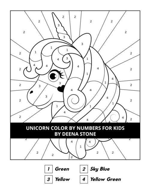 Unicorn Color By Numbers For Kids - Deena Stone