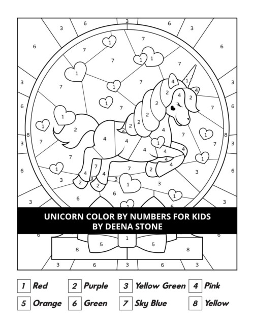 Unicorn Color By Numbers For Kids - Deena Stone