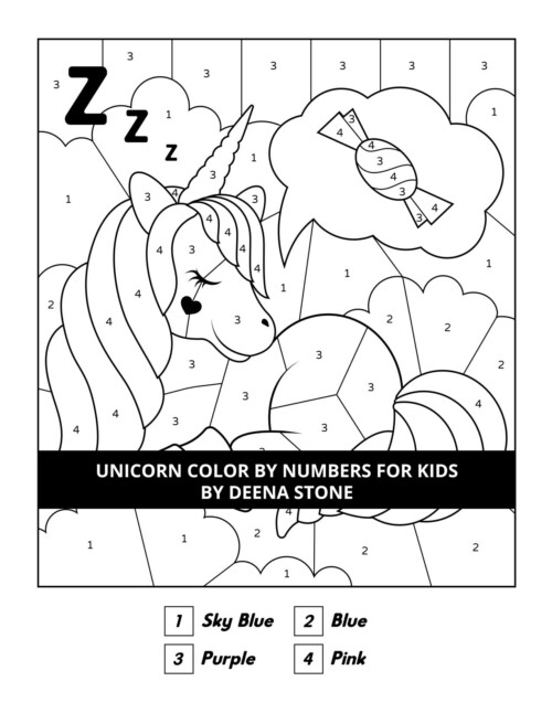 Unicorn Color By Numbers For Kids - Deena Stone