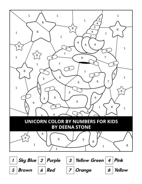 Unicorn Color By Numbers For Kids - Deena Stone