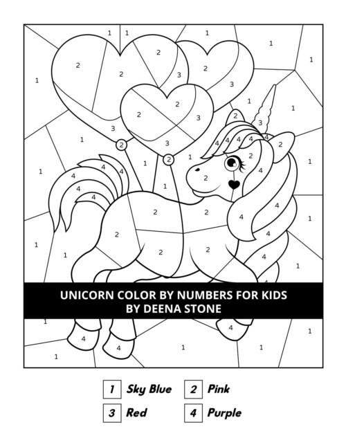 Unicorn Color By Numbers For Kids - Deena Stone